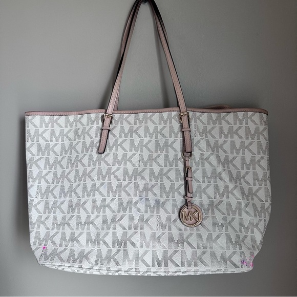 Michael Kors | Bags | Michael Kors Large Leather Monogrammed Tote | Poshmark